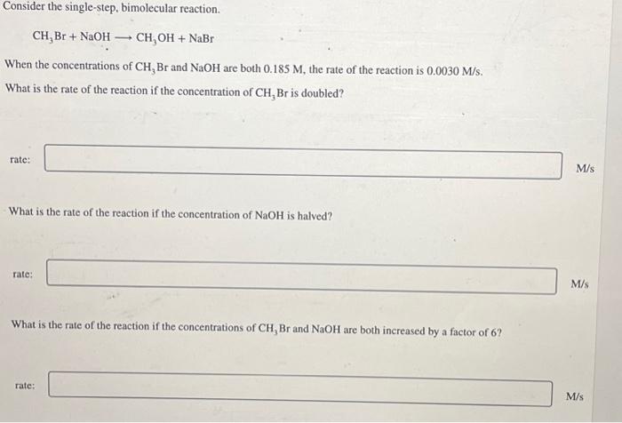 Solved Consider the single-step, bimolecular reaction. CH₂ | Chegg.com