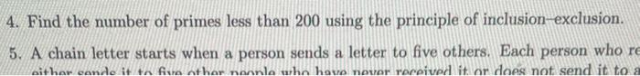 Solved 4. Find the number of primes less than 200 using the | Chegg.com