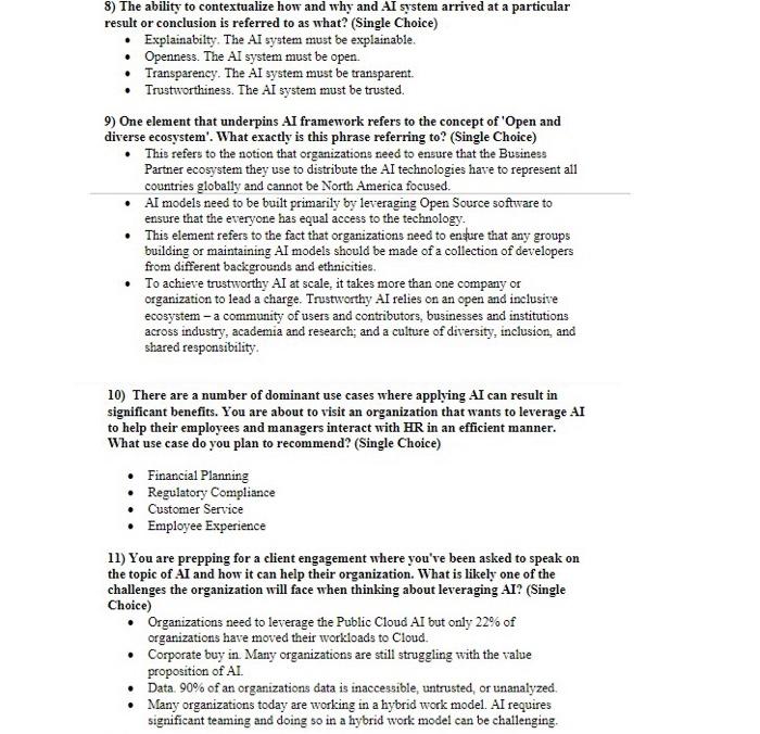 Solved 8) The ability to contextualize how and why and AI | Chegg.com