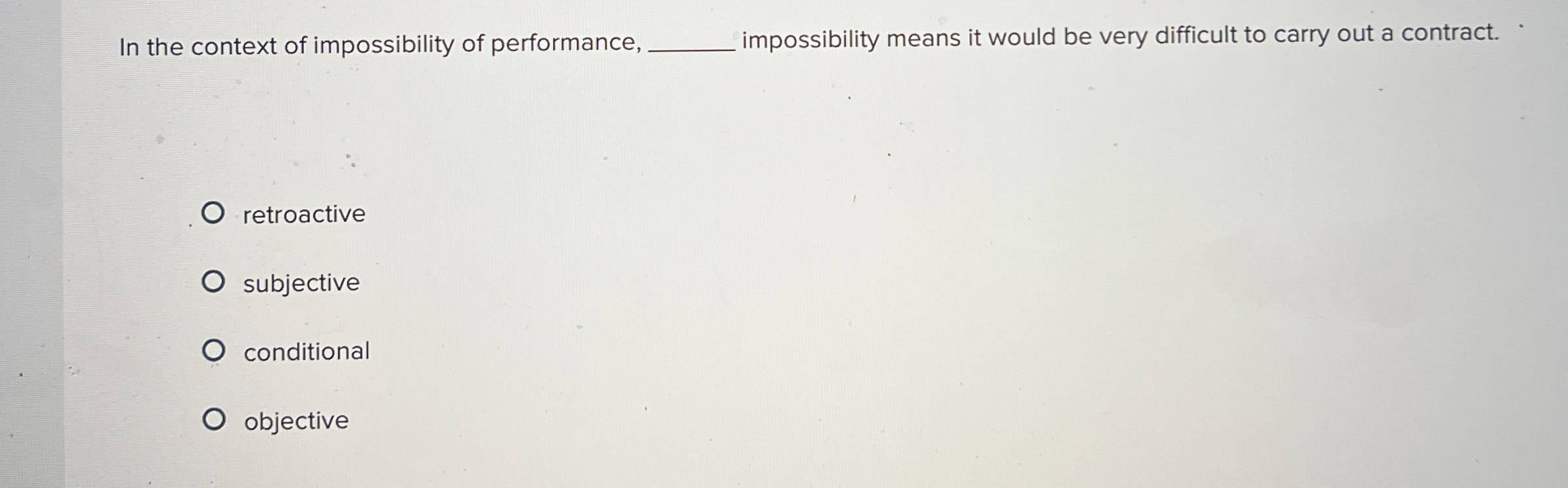 Solved In the context of impossibility of performance, q, | Chegg.com