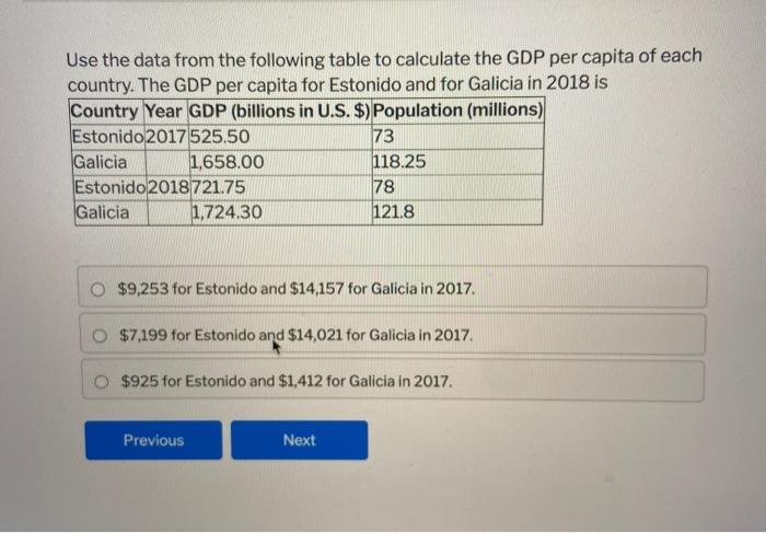 Solved Use the data from the following table to calculate | Chegg.com