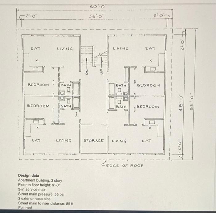 Solved PART A: Design an upfeed water supply system for the | Chegg.com