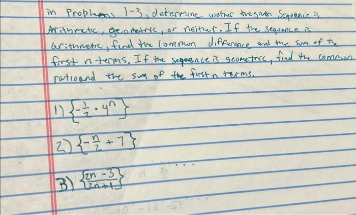 Solved in Problemas 1-3, determine wether treginen Scquence: | Chegg.com