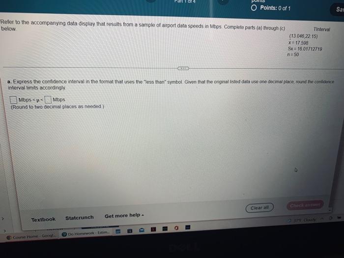 Solved poin O Points: 0 of 1 Refer to the accompanying data | Chegg.com