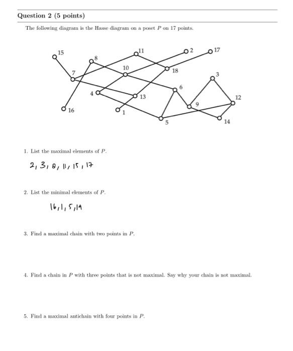 Solved The following diagram is the Hasse diagram on a poset | Chegg.com