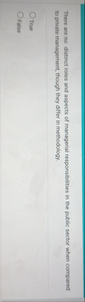 Solved There are no distinct roles and aspects of managerial | Chegg.com