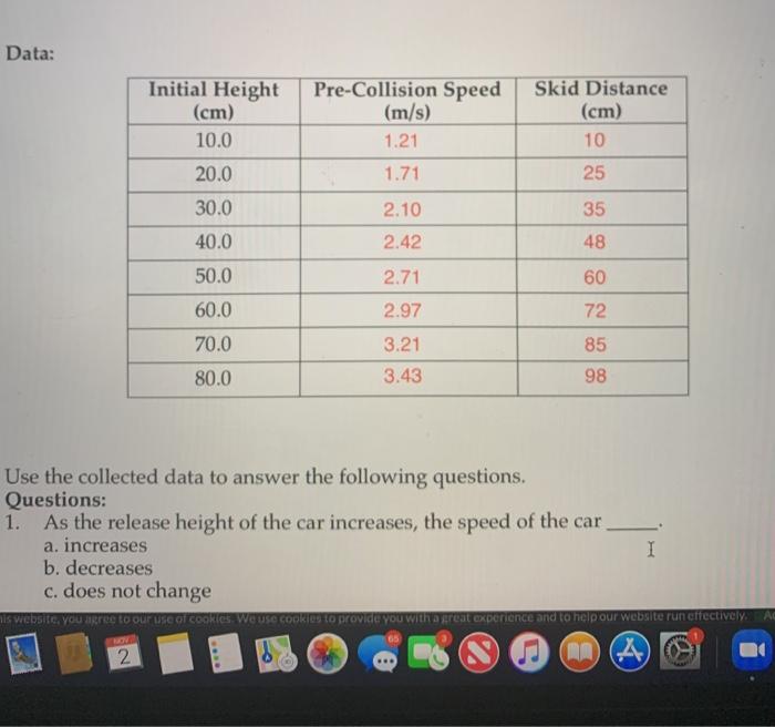 Solved Stopping Distance Activity Background: This activity | Chegg.com