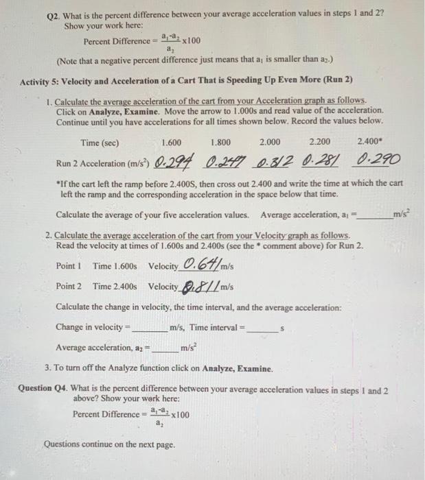 Solved Investigation B: Measuring Acceleration Purpose Find | Chegg.com