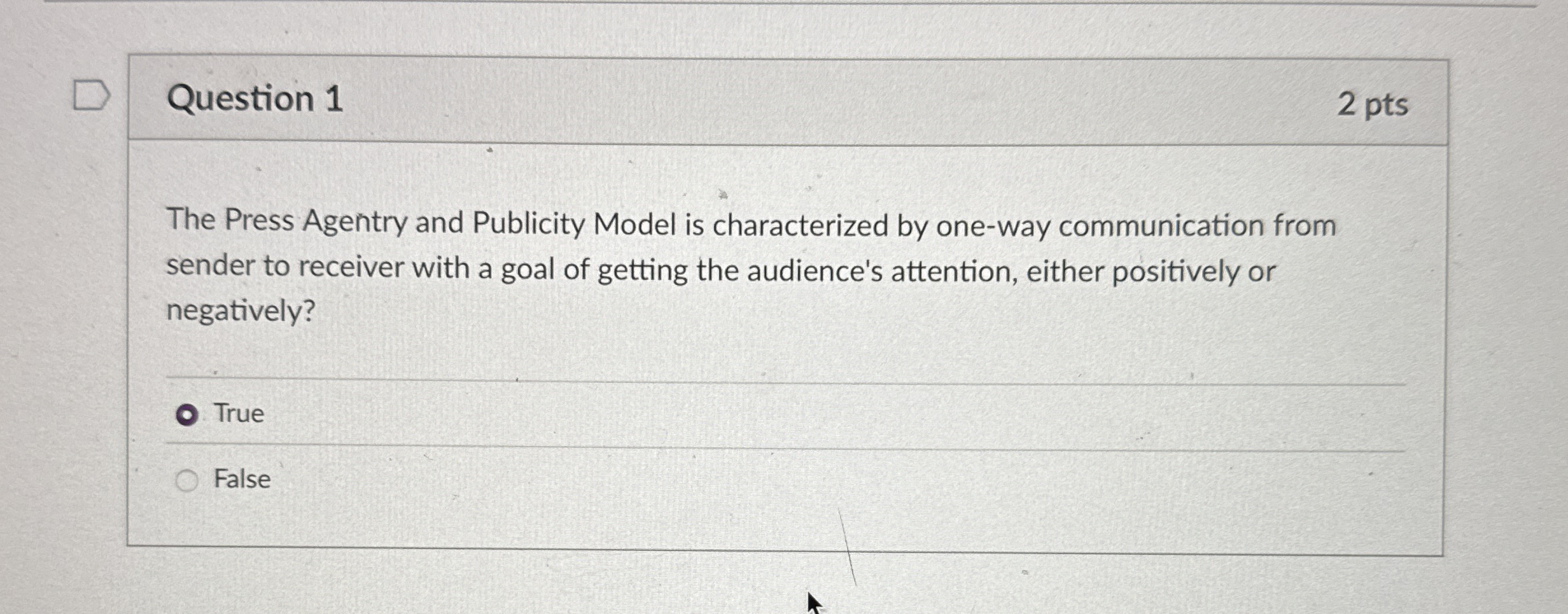 Solved Question 12 ﻿ptsThe Press Agentry and Publicity Model | Chegg.com