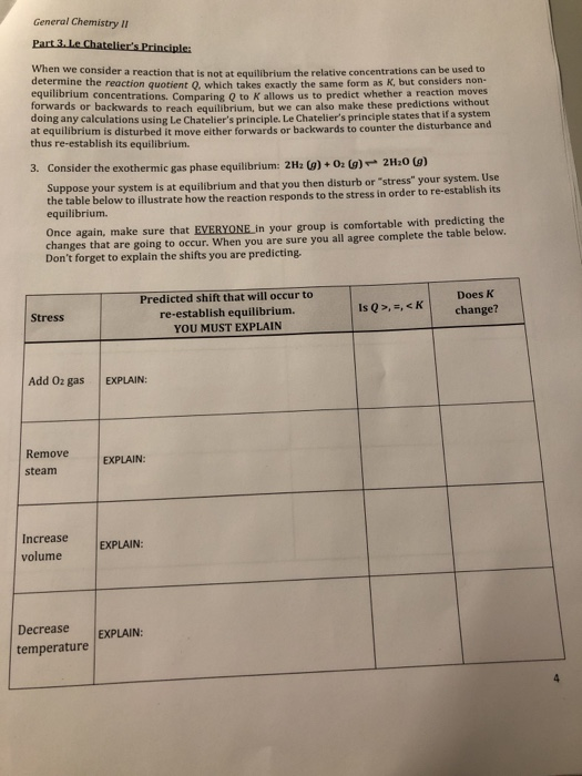 Solved General Chemistry II Workshop 2: Equilibrium Chemical | Chegg.com