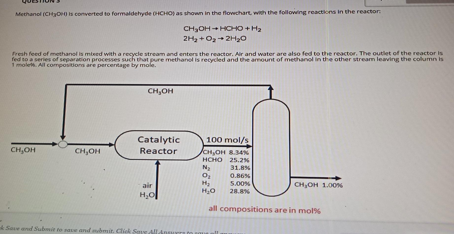 Solved Methanol (CH3OH) is converted to formaldehyde (HCHO) | Chegg.com