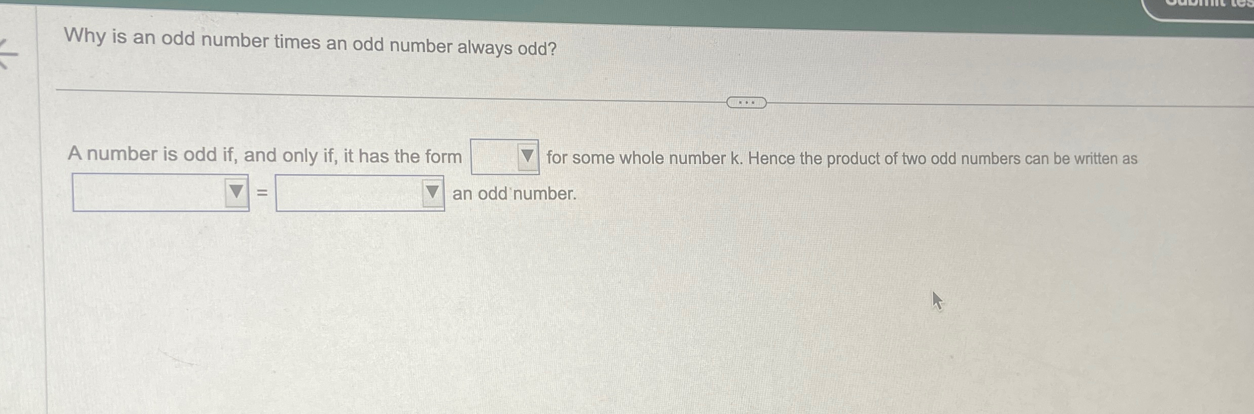 Solved Why is an odd number times an odd number always | Chegg.com