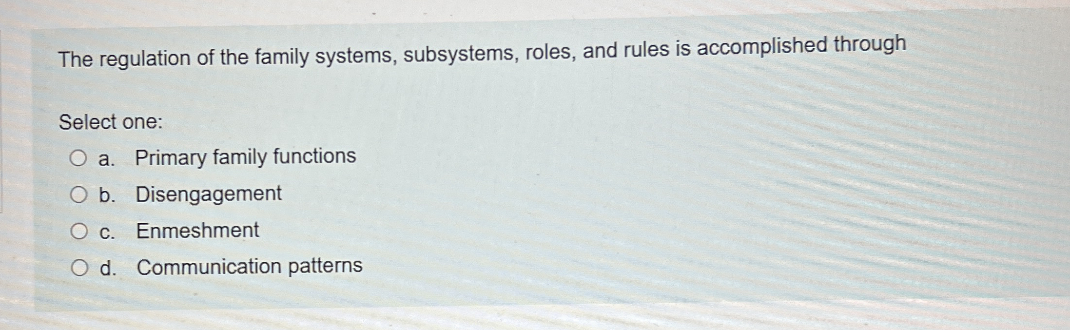 Solved The regulation of the family systems, subsystems, | Chegg.com
