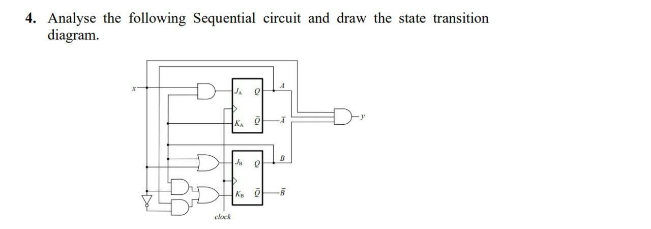 Solved 4. Analyse the following Sequential circuit and draw | Chegg.com