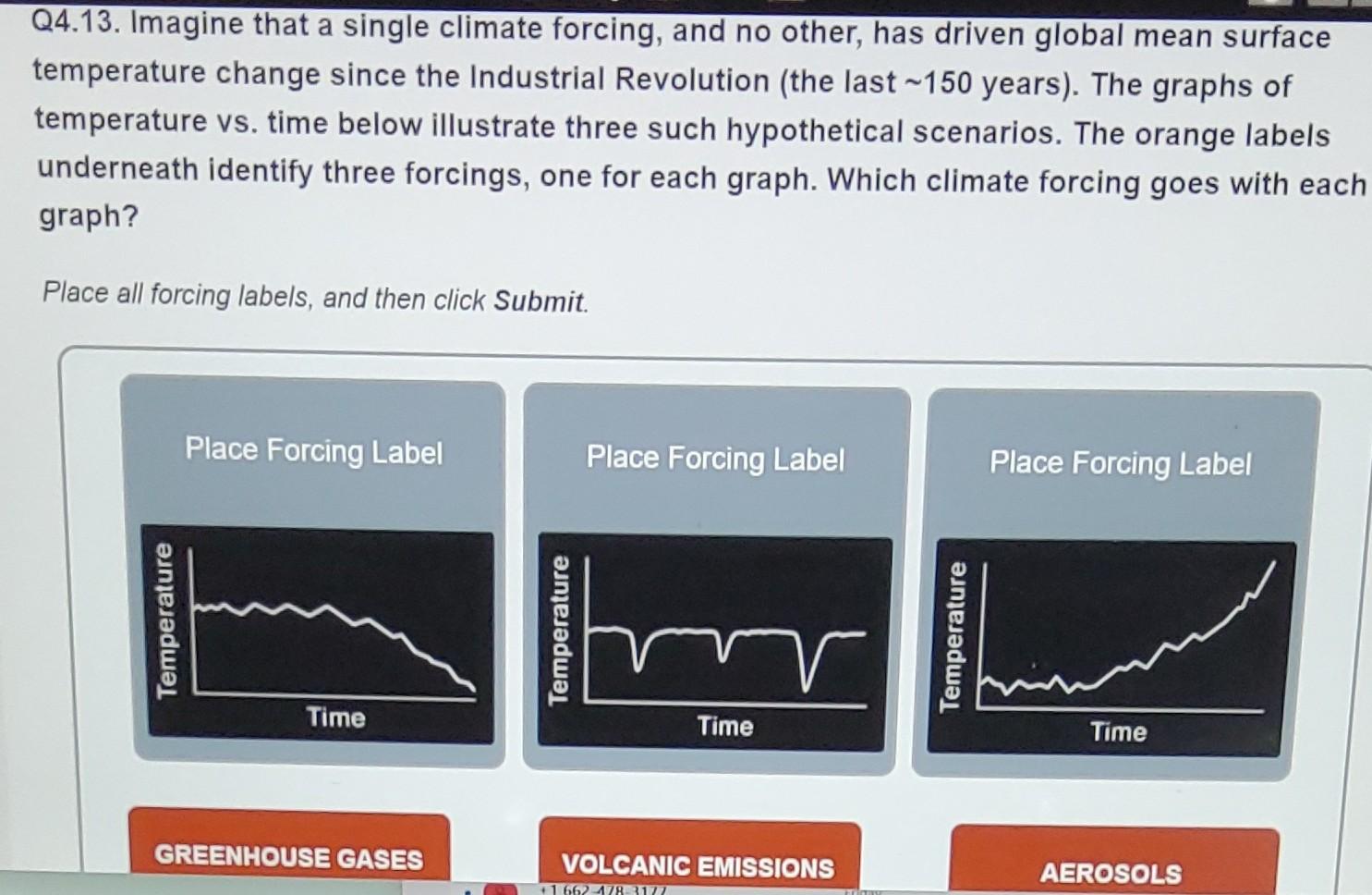 Q4.13. Imagine that a single climate forcing, and no | Chegg.com