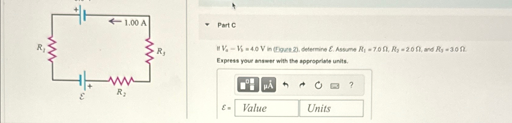 Solved Part CIf Va-Vb=4.0V ﻿in (Figure 2), ﻿determine E. | Chegg.com