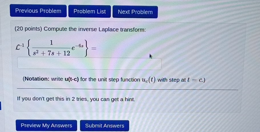(20 ﻿points) ﻿Compute the inverse Laplace | Chegg.com