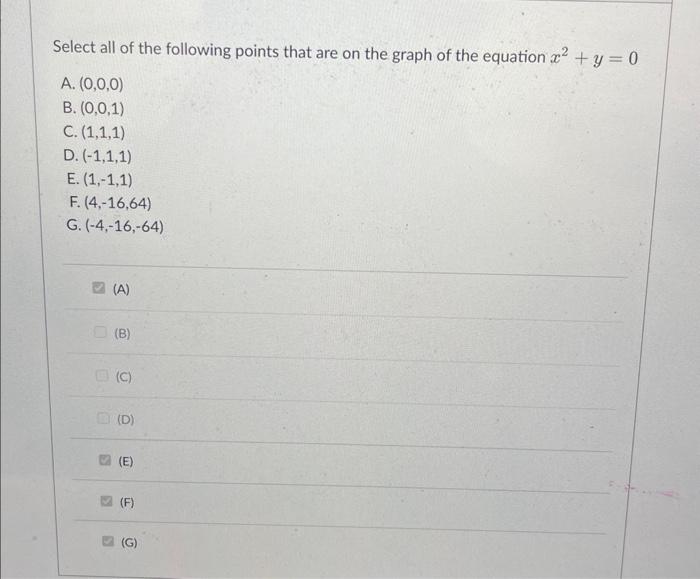 Solved Select all of the following points that are on the | Chegg.com