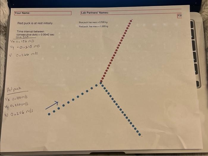 Red puck is at rest initiallyUSING A "TRACK RECORD" | Chegg.com