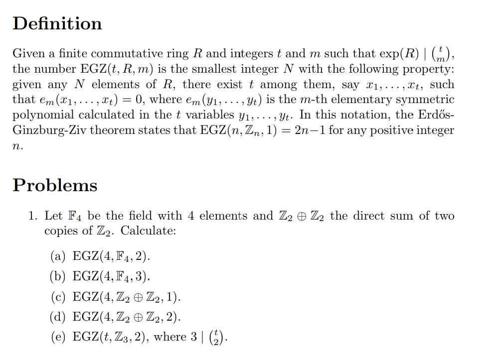 DefinitionGiven a finite commutative ring R ﻿and | Chegg.com