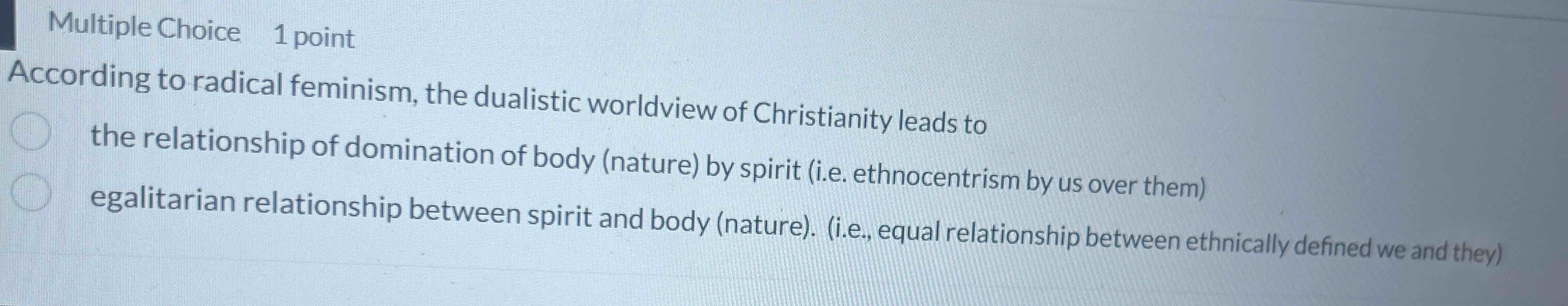 Solved Multiple Choice 1 ﻿pointAccording to radical | Chegg.com
