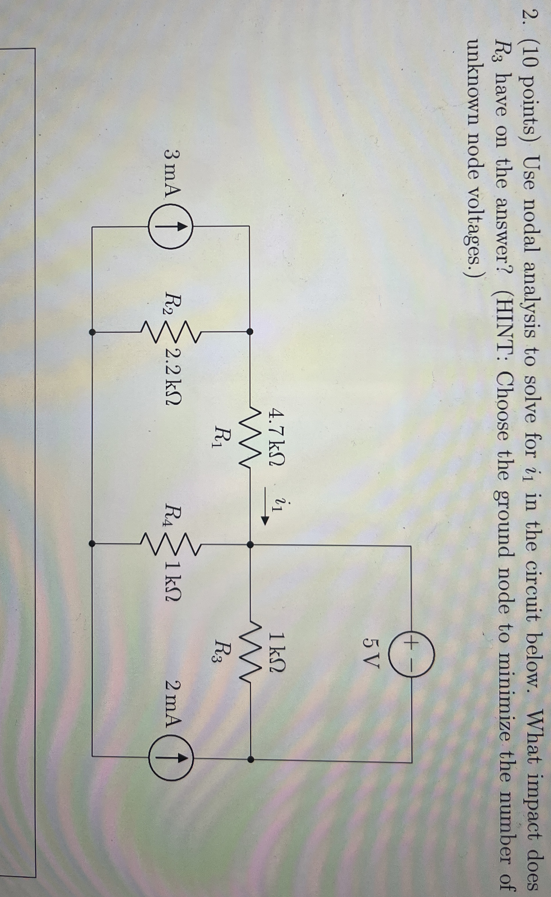Solved (10 ﻿points) ﻿Use nodal analysis to solve for i1 ﻿in | Chegg.com