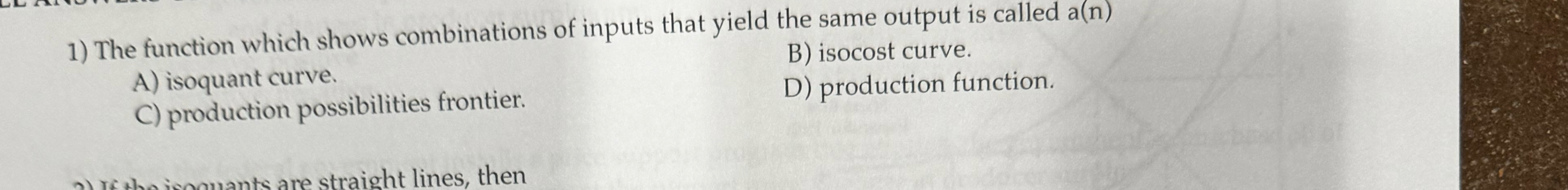 Solved The function which shows combinations of inputs that | Chegg.com