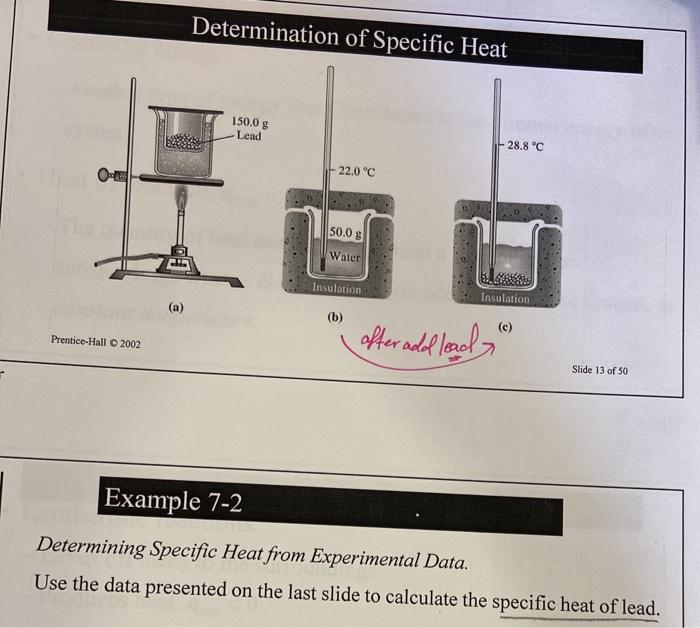 Solved Example 7-2 Determining Specific Heat from | Chegg.com