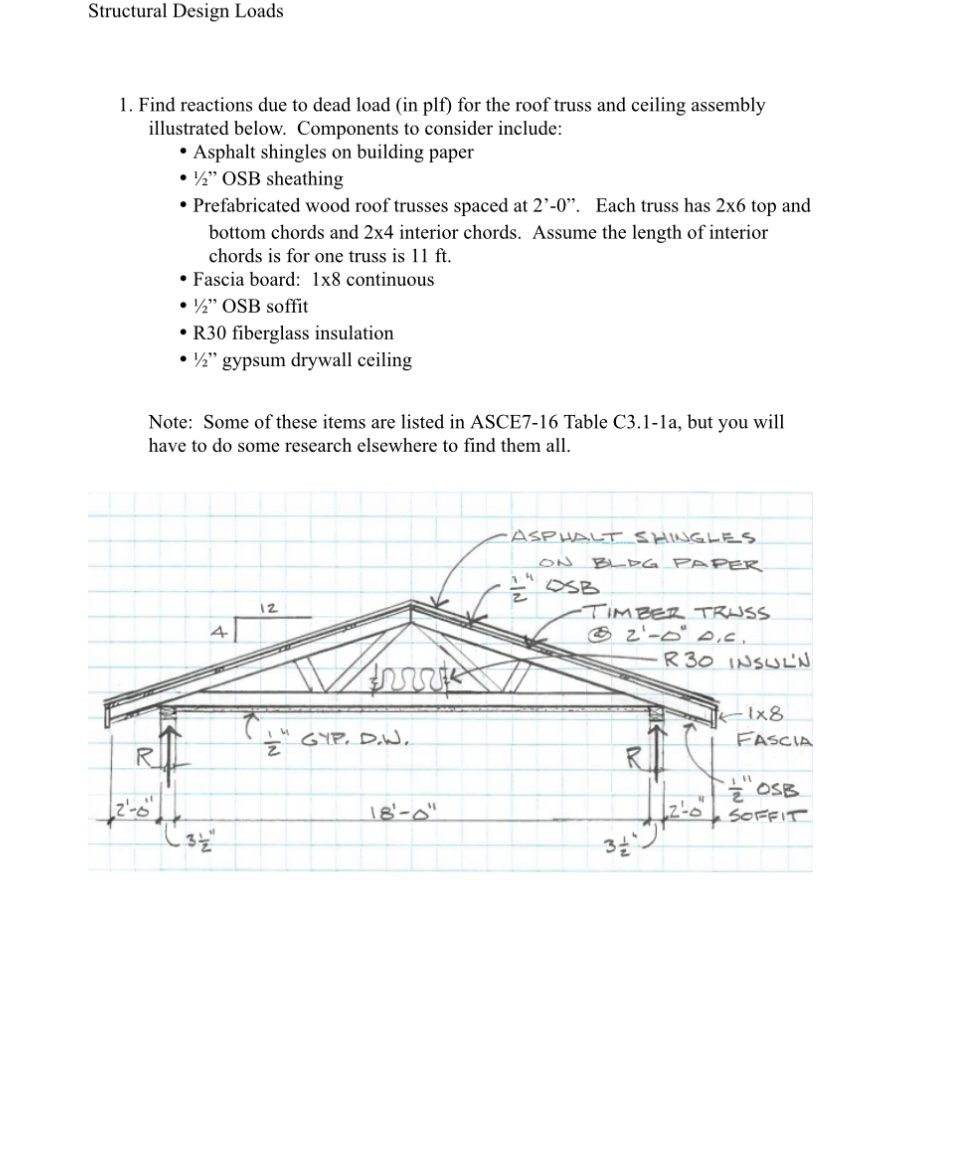 Solved Structural Design LoadsFind reactions due to dead | Chegg.com