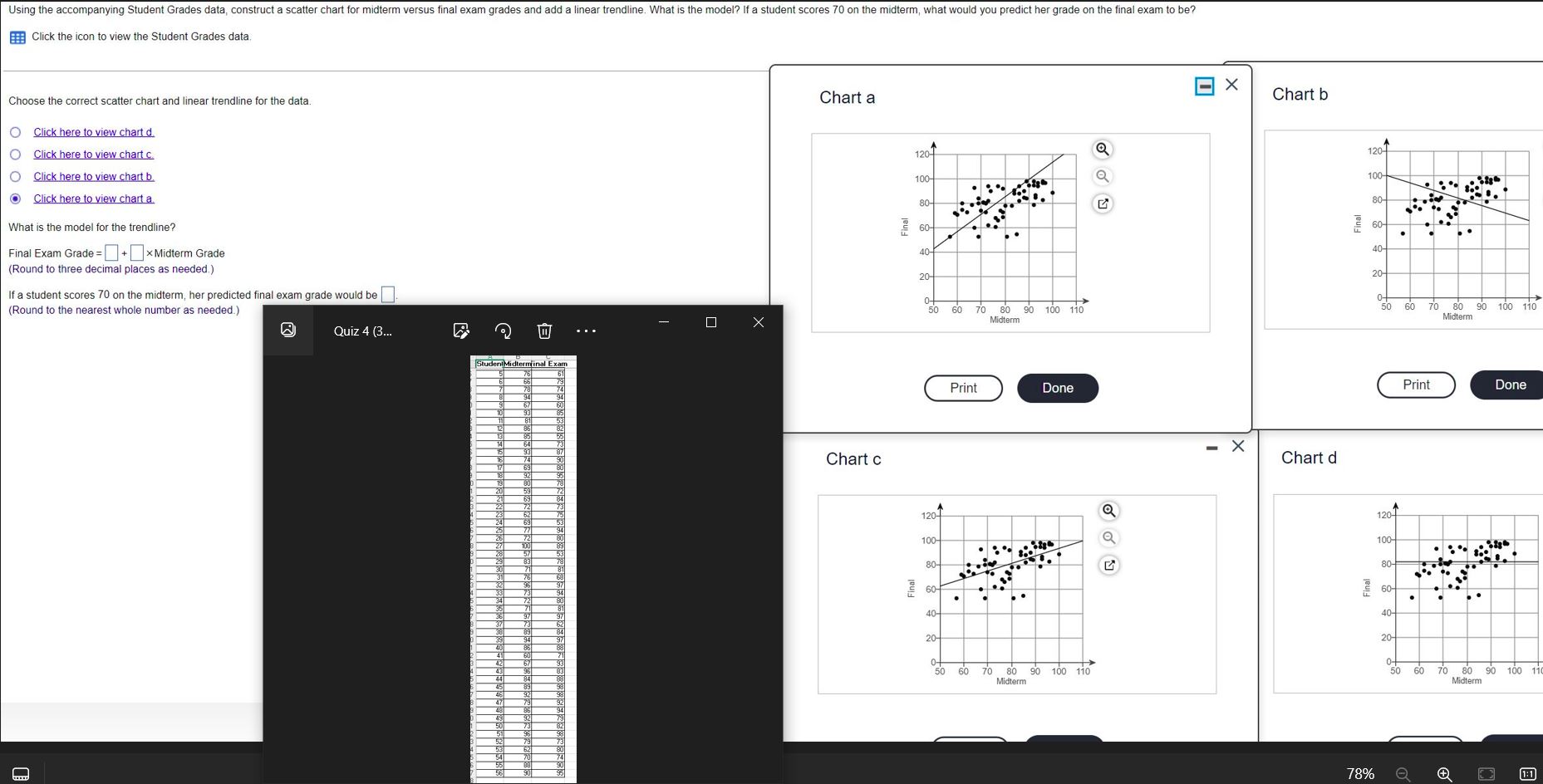 Using the accompanying Student Grades ﻿data, | Chegg.com