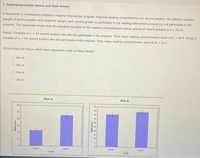 Solved 7. Displaying sample means and their errors A | Chegg.com