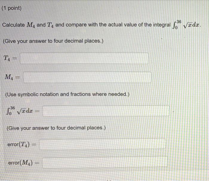 Solved Calculate M4 and T4 and compare with the actual value | Chegg.com