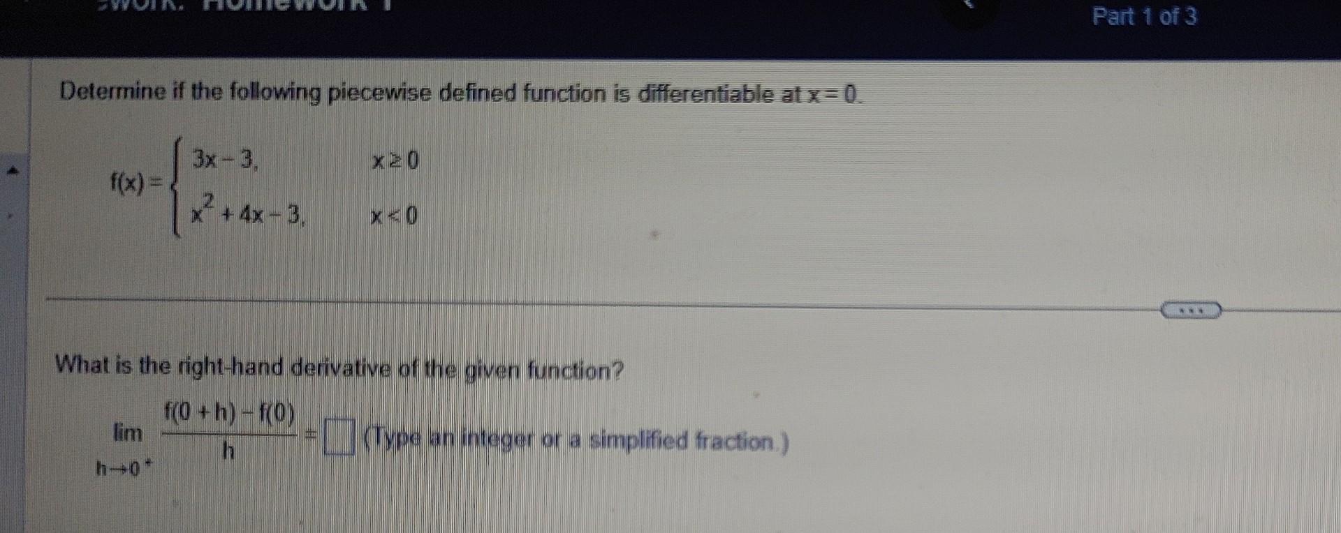 Solved Determine if the following piecewise defined function | Chegg.com