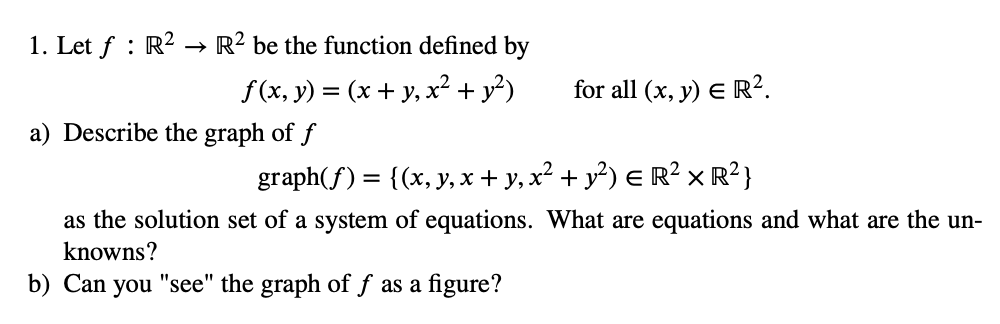 Solved Let f:R2→R2 ﻿be the function defined | Chegg.com