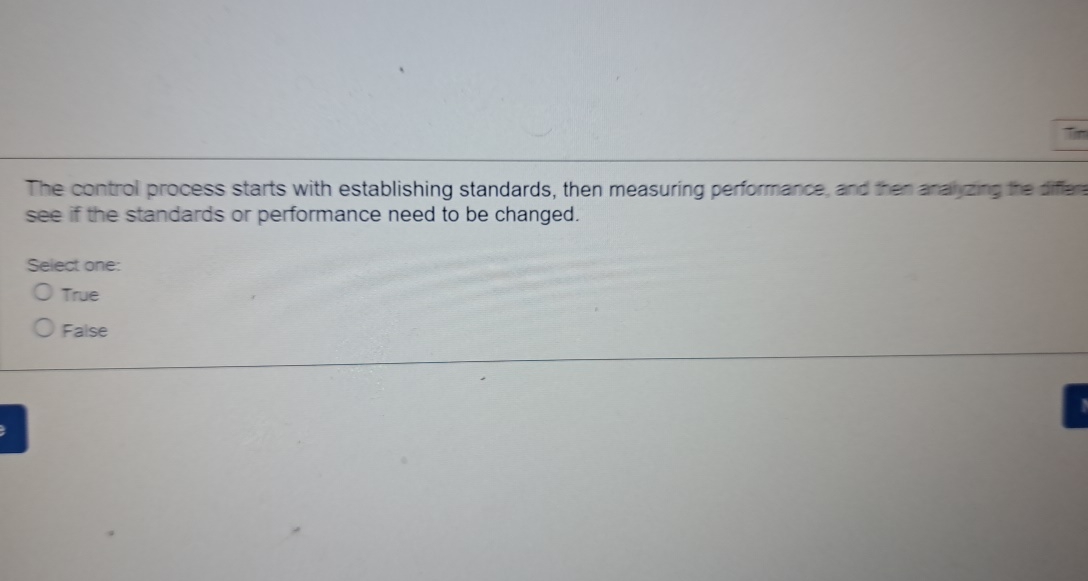 Solved The control process starts with establishing | Chegg.com