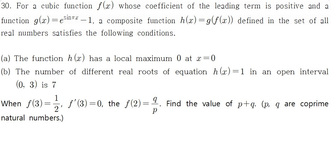Solved For a cubic function f(x) ﻿whose coefficient of the | Chegg.com