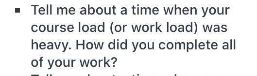 Solved Tell me about a time when your course load (or work | Chegg.com