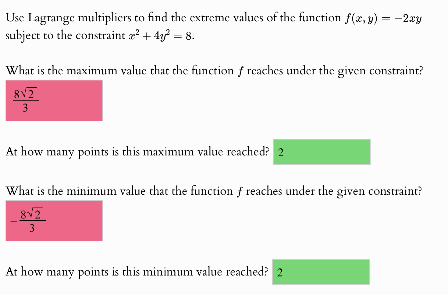 Solved Use Lagrange multipliers to ﻿find the extreme values | Chegg.com