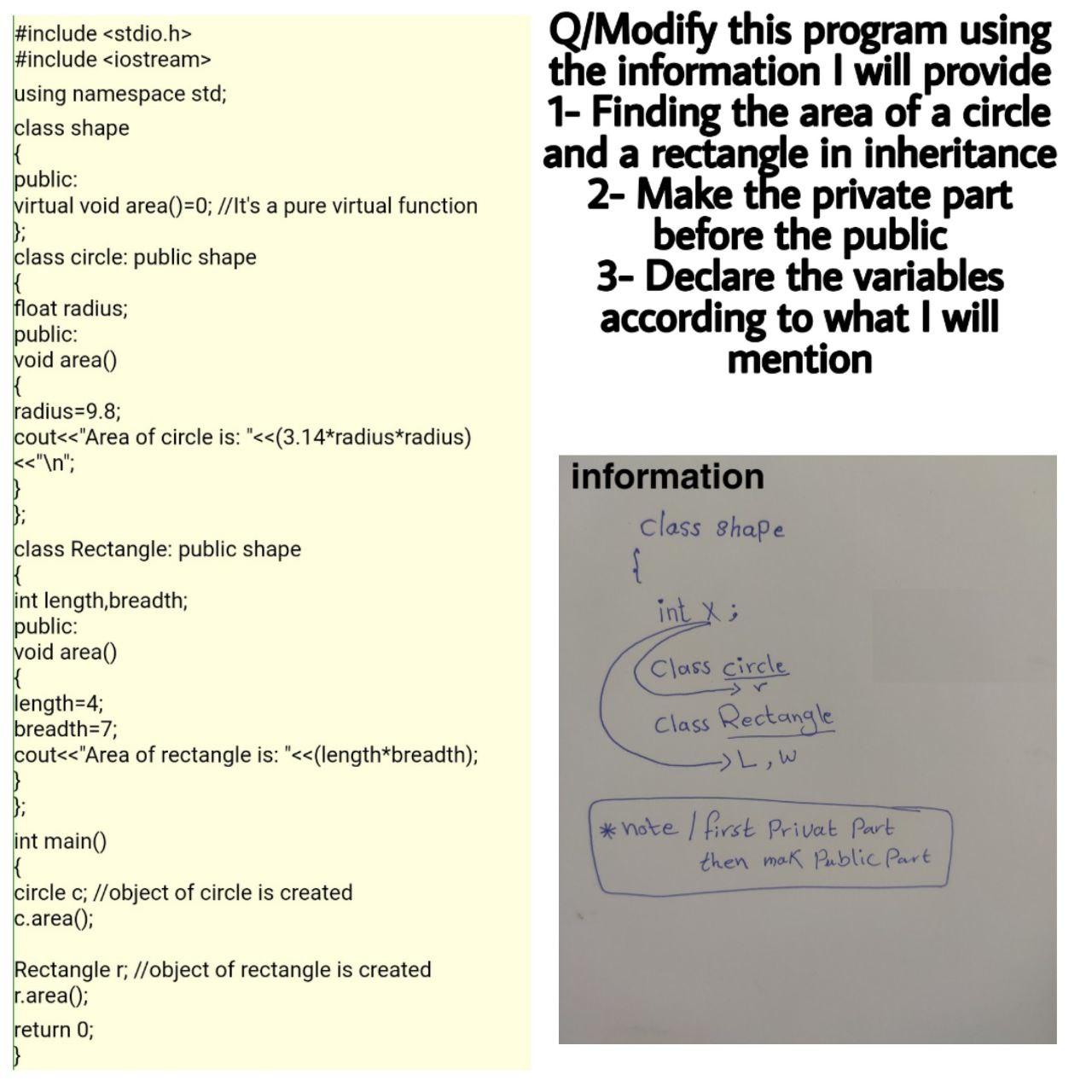 Solved Include Include Using Namespace Std Class Shape 5256