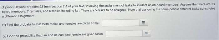 Solved 1 point) Rework problem 22 from section 2.4 of your | Chegg.com