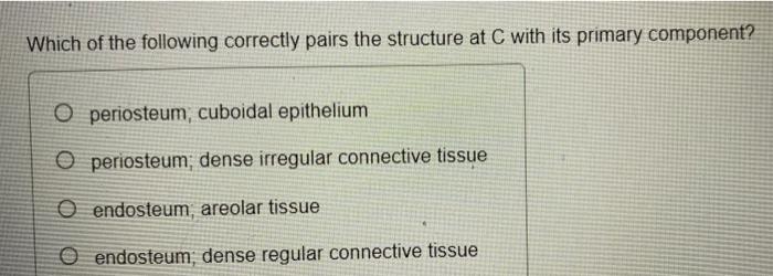 Solved Which of the following correctly pairs the structure | Chegg.com
