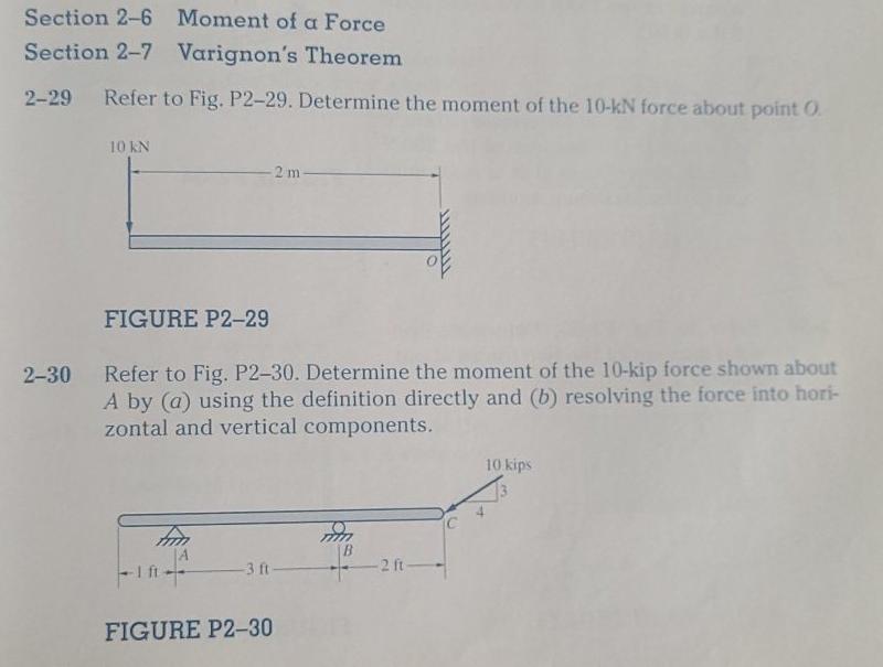 Solved Section 2-6 Moment of a Force Section 2-7 Varignon's | Chegg.com