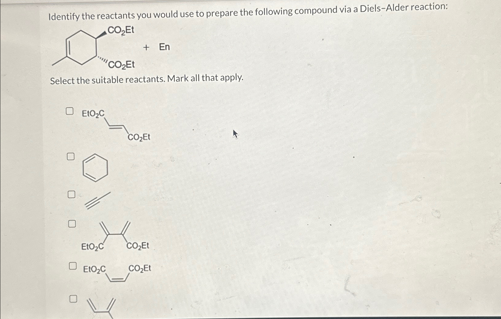 Solved Identify the reactants you would use to prepare the | Chegg.com