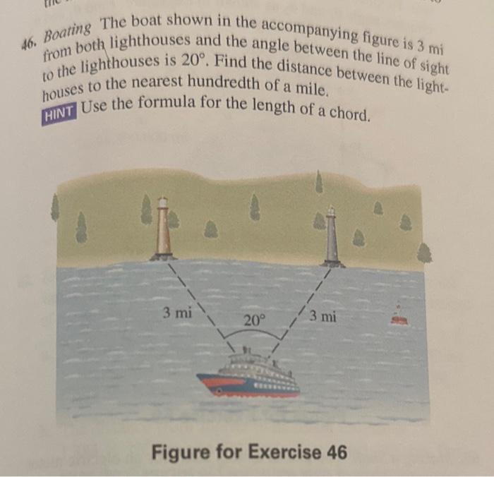 Solved 46. Boating The boat shown in the accompanying figure | Chegg.com