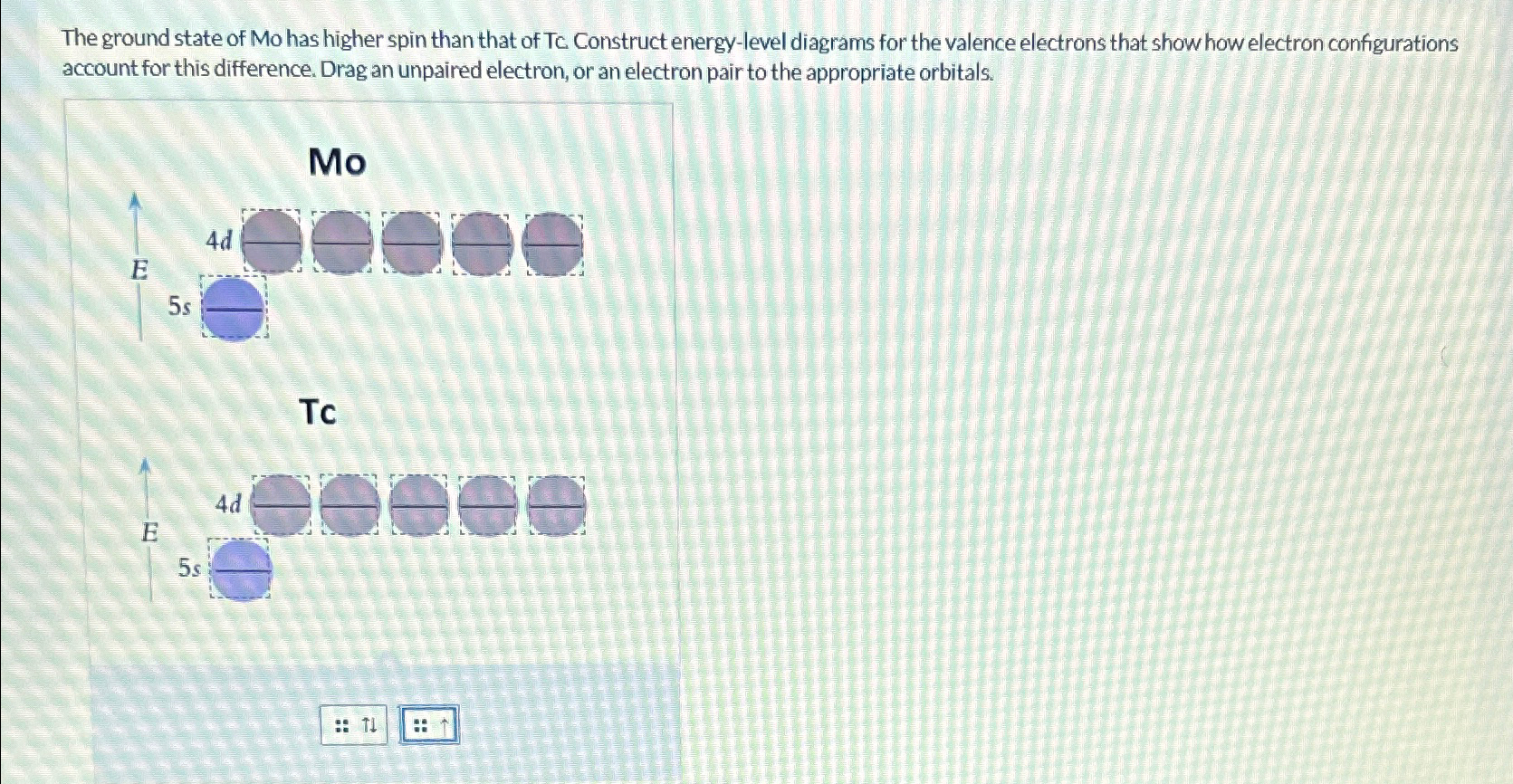 The ground state of Mo has higher spin than that of | Chegg.com