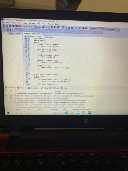 Solved Cukers Owner\DocumentET Z21Vectanglessignment.cpp Dev | Chegg.com