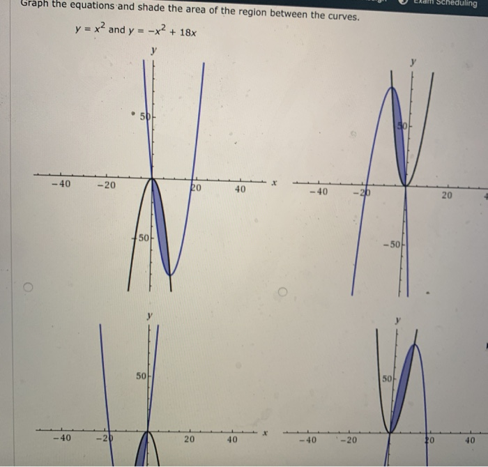 Solved Split the region between the two curves into two | Chegg.com