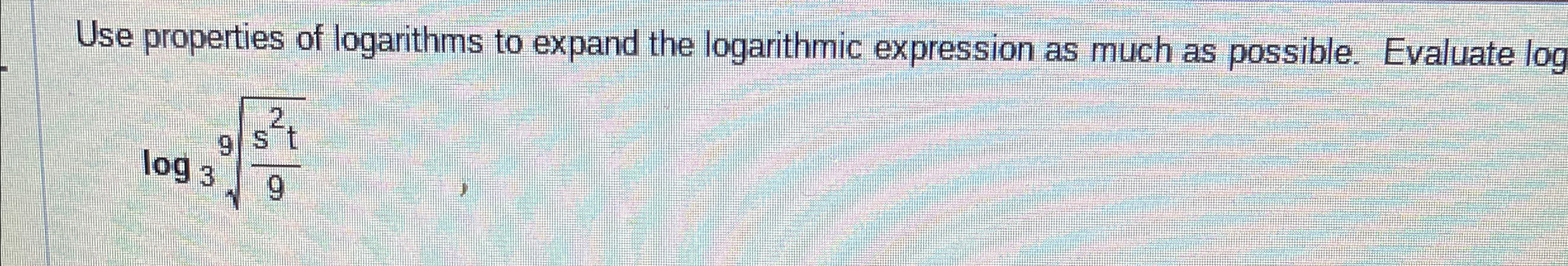 Solved Use properties of logarithms to expand the | Chegg.com