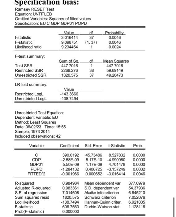 Descriptive statistics:500 EJ −C POPD a) C GPP 日U C | Chegg.com