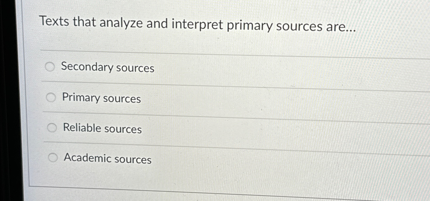 Solved Texts that analyze and interpret primary sources | Chegg.com